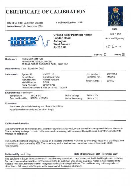 TM0003 - Digital multimeter | Mecmesin Support